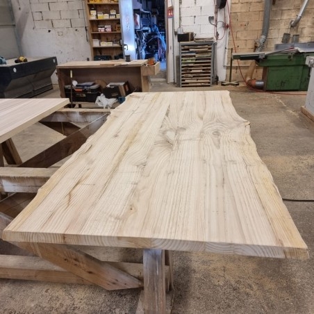 plateau de table en châtaignier massif sur-mesure